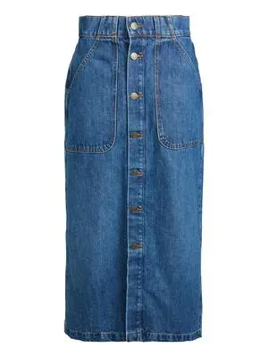 FRAME Midi Skirt - Mid Denim