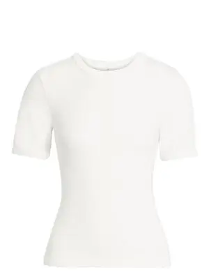 FRAME FRAME Crochet-trimmed Modal-blend Jersey T-shirt White