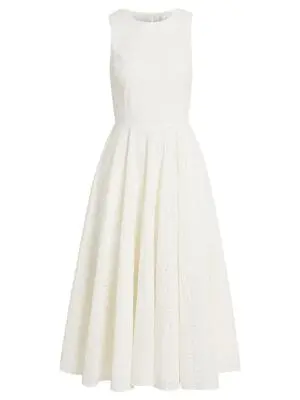 FRAME Broderie Anglaise Cotton Midi Dress - Ivory