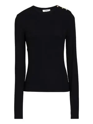 FRAME Ribbed Stretch-modal Jersey Top - Black
