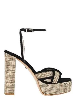 Raye Cayden Platform Sandals With Buckle Closure - Beige