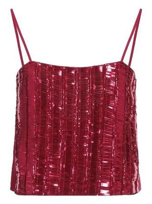 Pinko PINKO Sequin-Appliqued Crop Top Garnet