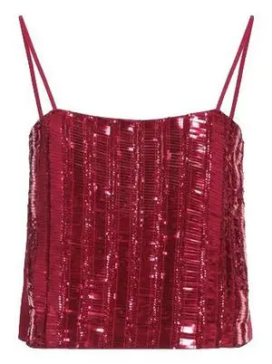 Pinko Sequin-appliqued Crop Top - Red
