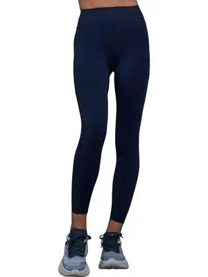 Carbon38 High Rise Pocket Legging In Diamond Compression - Navy