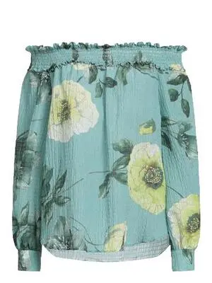 Pinko Floral-print Crepe Top - Sage Green