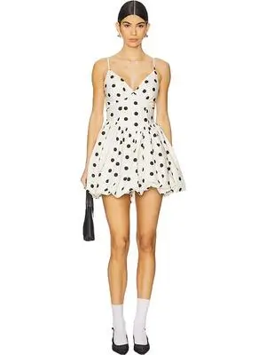 NICHOLAS X Apaline Mini Dress - Ivory Black Polka Dot