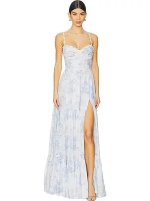 V. CHAPMAN Gwen Gown - Blue Tapestry Rose