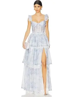 V. CHAPMAN Jolie Gown - Blue Tapestry Rose