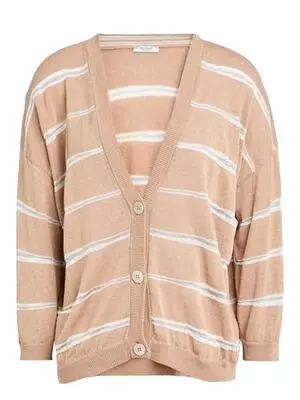 Peserico Striped Knit Cardigan - Beige