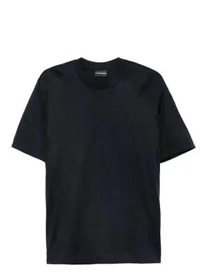 Emporio Armani Logo-embroidered T-shirt Blue