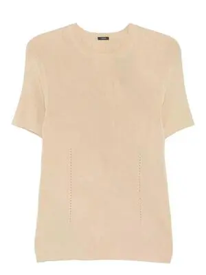 JOSEPH Ribbed T-shirt - Neutrals