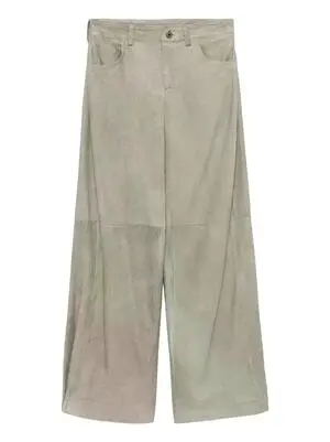 SALVATORE SANTORO Leather Trousers - Green
