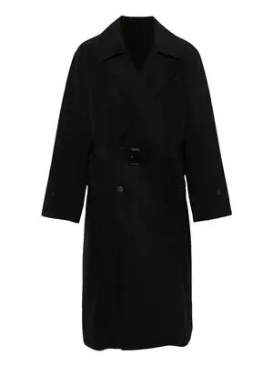 STEIN Windproof Double-breasted Trench Coat - Black