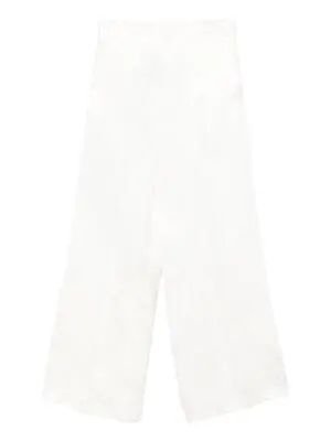 TWINSET Jacquard Palazzo Trousers - White