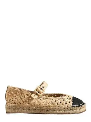 BIBI LOU Bibi Lou Raffia Mary Jane Flats Beige