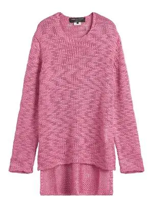 Comme Des Garçons Slub Knit Crew Neck - Pink