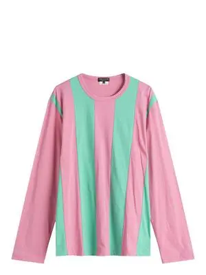 Comme Des Garçons Stripe Long Sleeve T-shirt - Pink/green