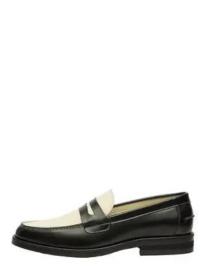 DUKE + DEXTER Wilde Penny Loafer - Black/white