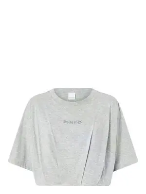 Pinko Logo-embroidered T-shirt - Grey