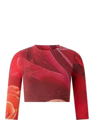 Roberto Cavalli Rose-print T-shirt - Red