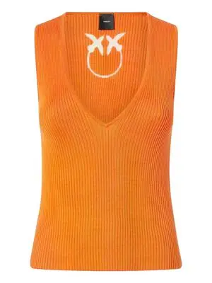 Pinko Ribbed Sleeveless Top - Orange