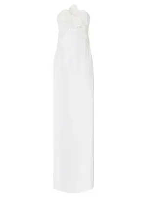 GENNY Floral-appliqué Gown - White