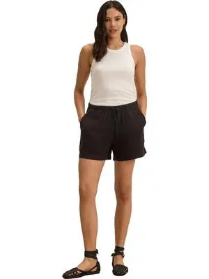 Velvet By Graham & Spencer Amber Linen Shorts - Black