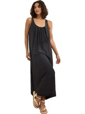 Velvet By Graham & Spencer Bayou Silk Cotton Voile Maxi Dress - Black