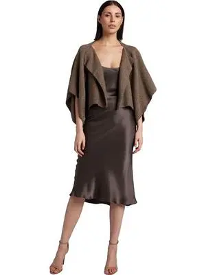 Voz Voz Textured Cotton Bolero Mink