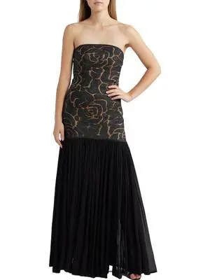SONYA MODA Eden Strapless Gown - Black