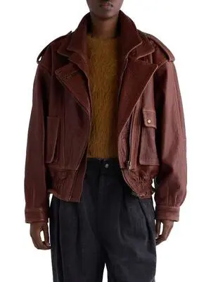 Isabel Marant Aneli Leather Moto Jacket - Terracotta