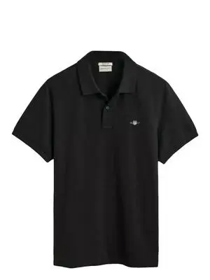 Gant Logo-embroidered Polo Shirt - Black