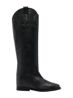 VIA ROMA 15 Leather Boots - Black