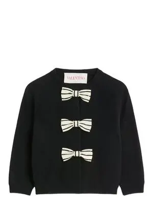 Valentino Garavani Embellished-bow Cardigan - Black