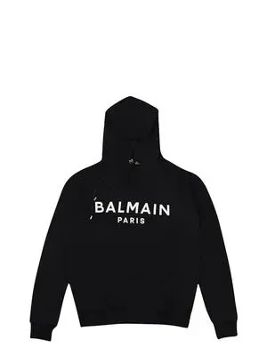 Balmain Printed Hoodie - Black