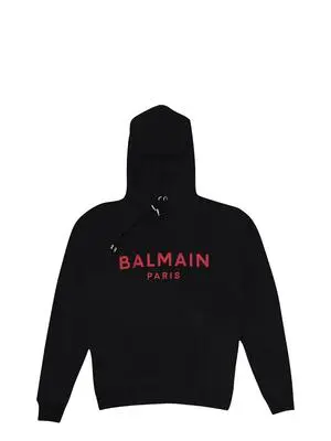 Balmain Printed Hoodie - Black