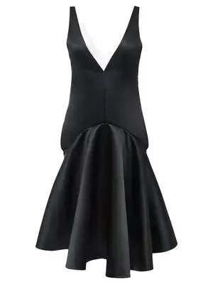 JW Anderson Draped-hem V-neck Dress - Black