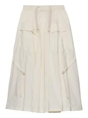 Prada Cotton-blend Midi Skirt - Neutral