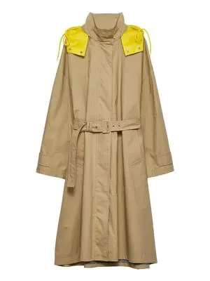 Prada Cotton Belted Trench Coat - Neutral