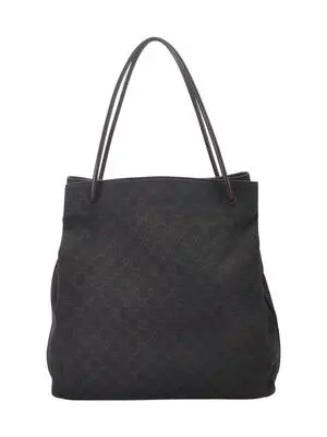 Gucci Gg Canvas Tote With Leather Panels And Gold-tone Hardware - Brown