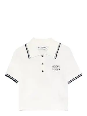 SELF-PORTRAIT Patch Polo Top - White