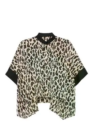Sacai Leopard-print Blouse - Black