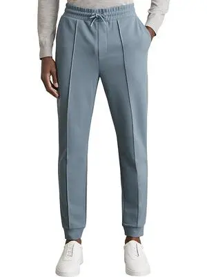 REISS Premiere Regular Fit Interlock Drawstring Jogger Pants - Airforce Blue