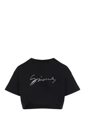 Givenchy Logo-print Cropped T-shirt - Black