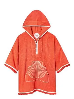 TOMBOLO Scallop' Beach Towel Top - Coral