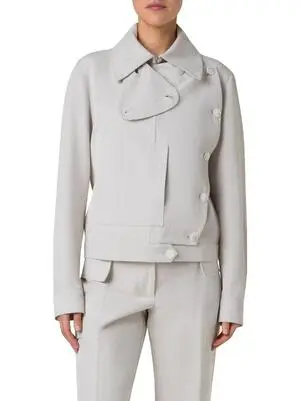 Akris Arno Cotton & Linen Twill Trench Jacket - Greige