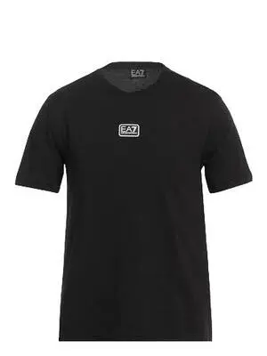 EA7 Man T-shirt Light Blue Size Xs Cotton Black