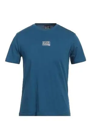 EA7 Man T-shirt Light Blue Size Xs Cotton Blue