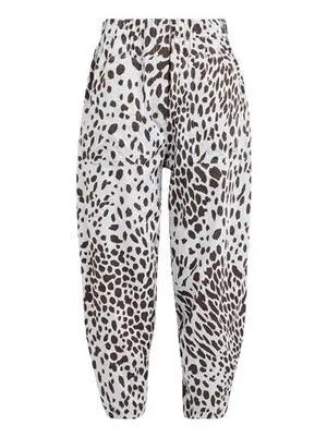 OTTOD'AME Tapered Animal Print Pants - Grey