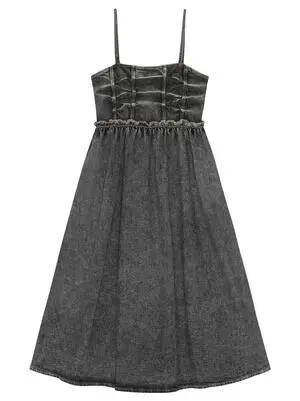 GANNI Denim Midi Dress - Black
